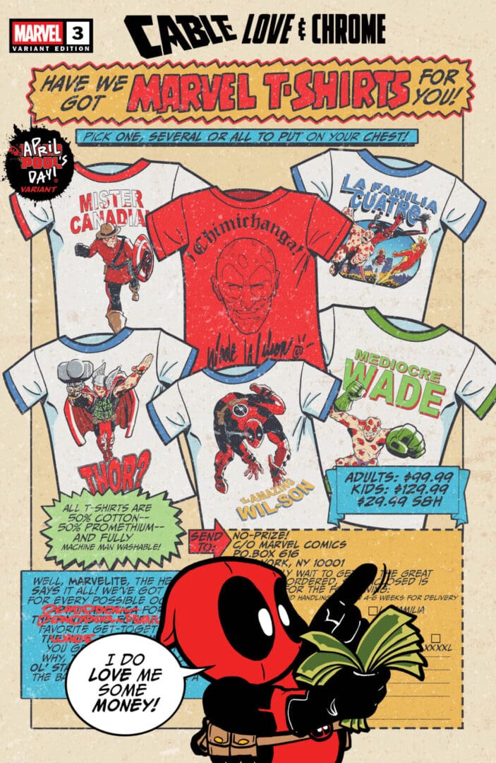 DEADPOOL UNLEASHES CHAOS IN NEW APRIL POOL’S DAY VARIANT COVERS